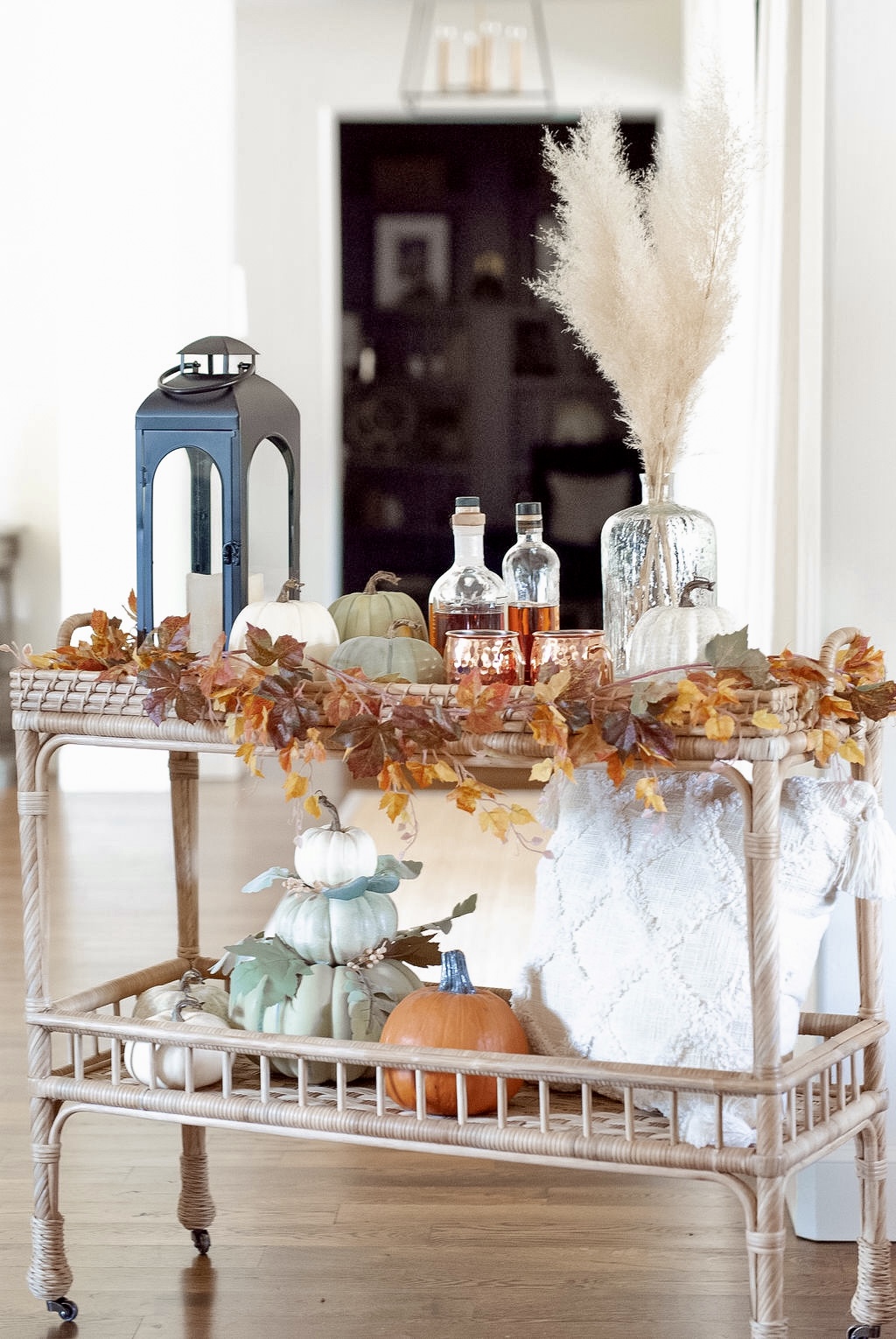 How to Style a Bar Cart for Fall | Curls and Cashmere